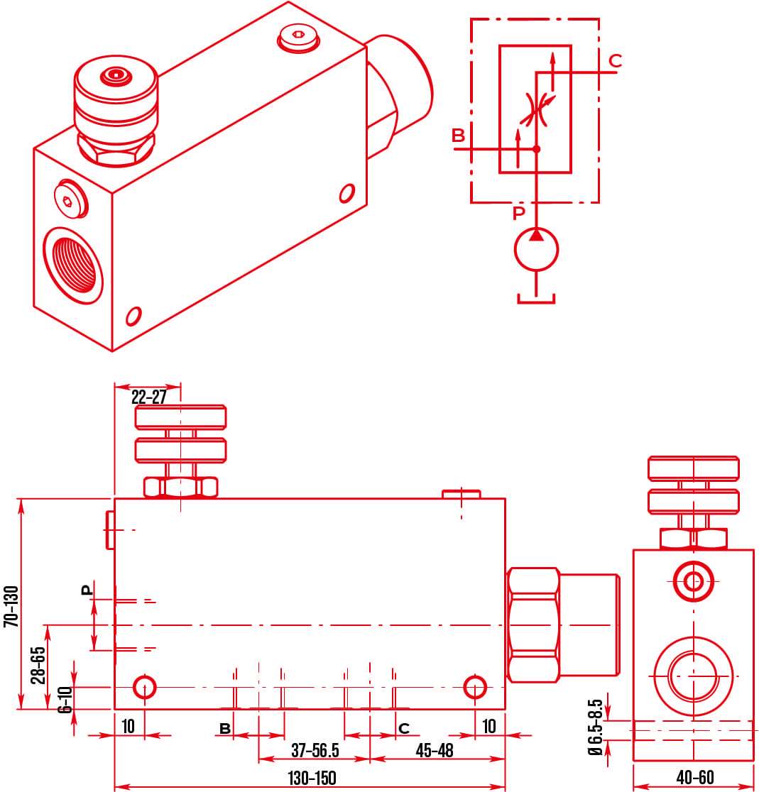 CBF 3 Port Priority Flow Control Valve | HWL GROUP